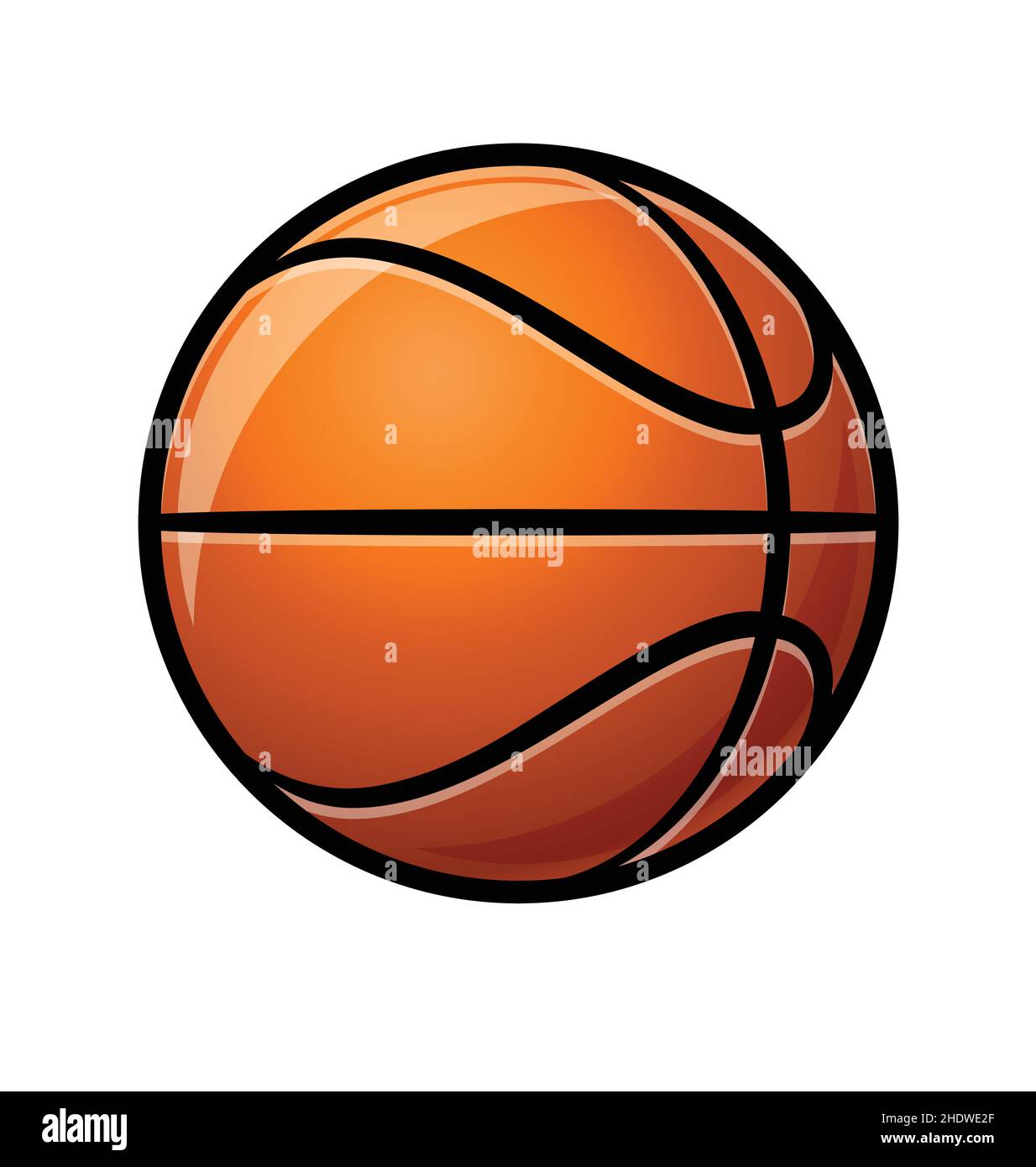 cartoon stylized simple classic orange basketball icon vector isolated ...