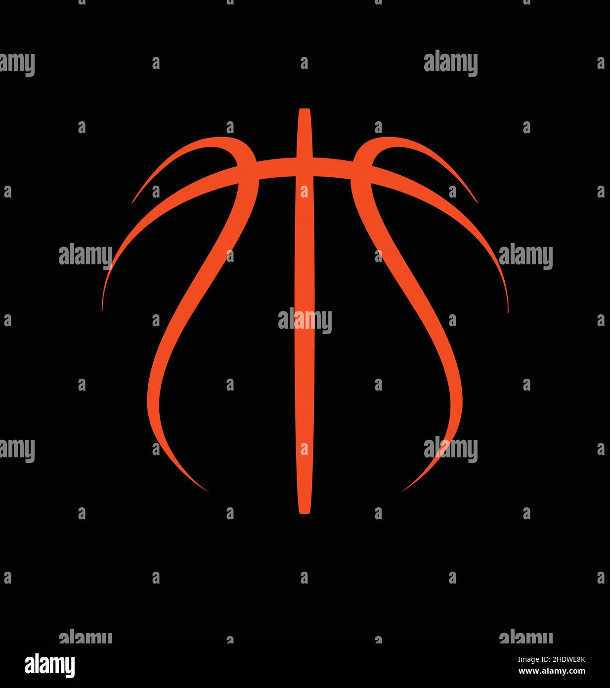 simple classic basketball orange lineart logo icon vector isolated on ...