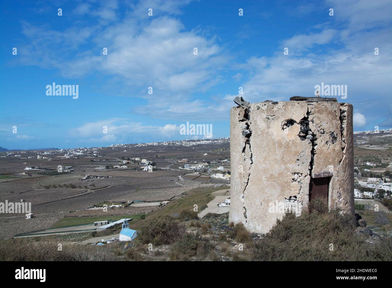 old ruin, fields, santorini, old ruins, field, santorinis Stock Photo ...