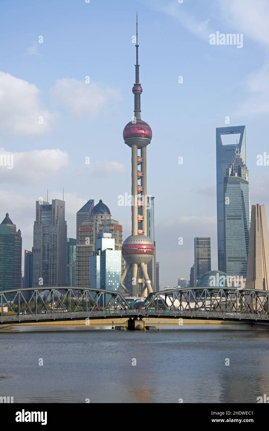 modern architecture, television tower, shanghai, modern architectures ...