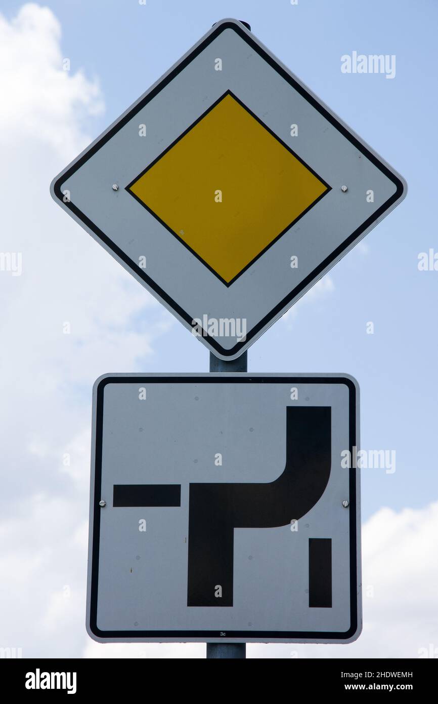 priority, right of way sign, priorities, right of way signs Stock Photo ...