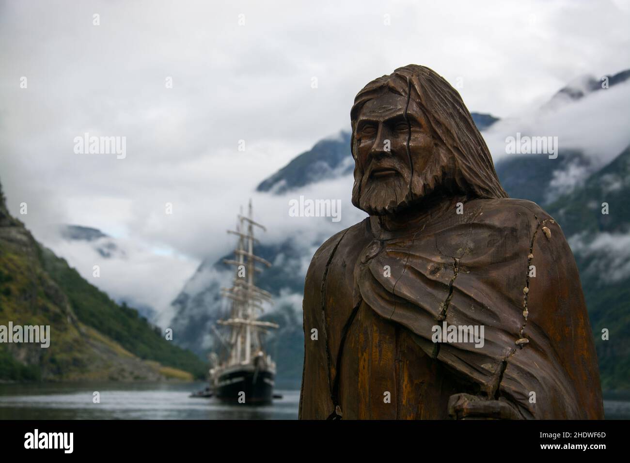 wooden figure, norway, naeroyfjord, wooden figures, norways Stock Photo ...