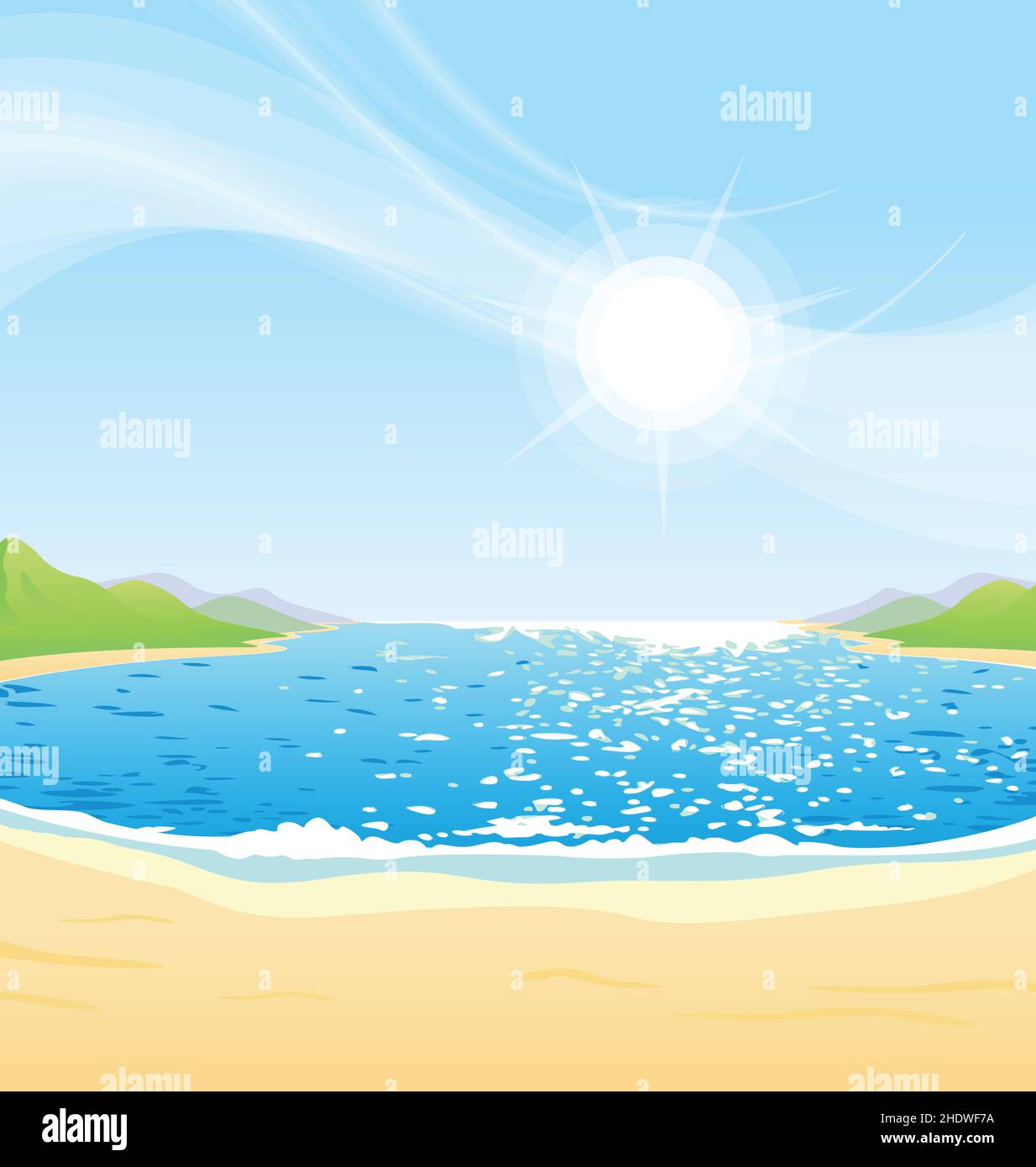 Bay water beauty in Stock Vector Images - Alamy