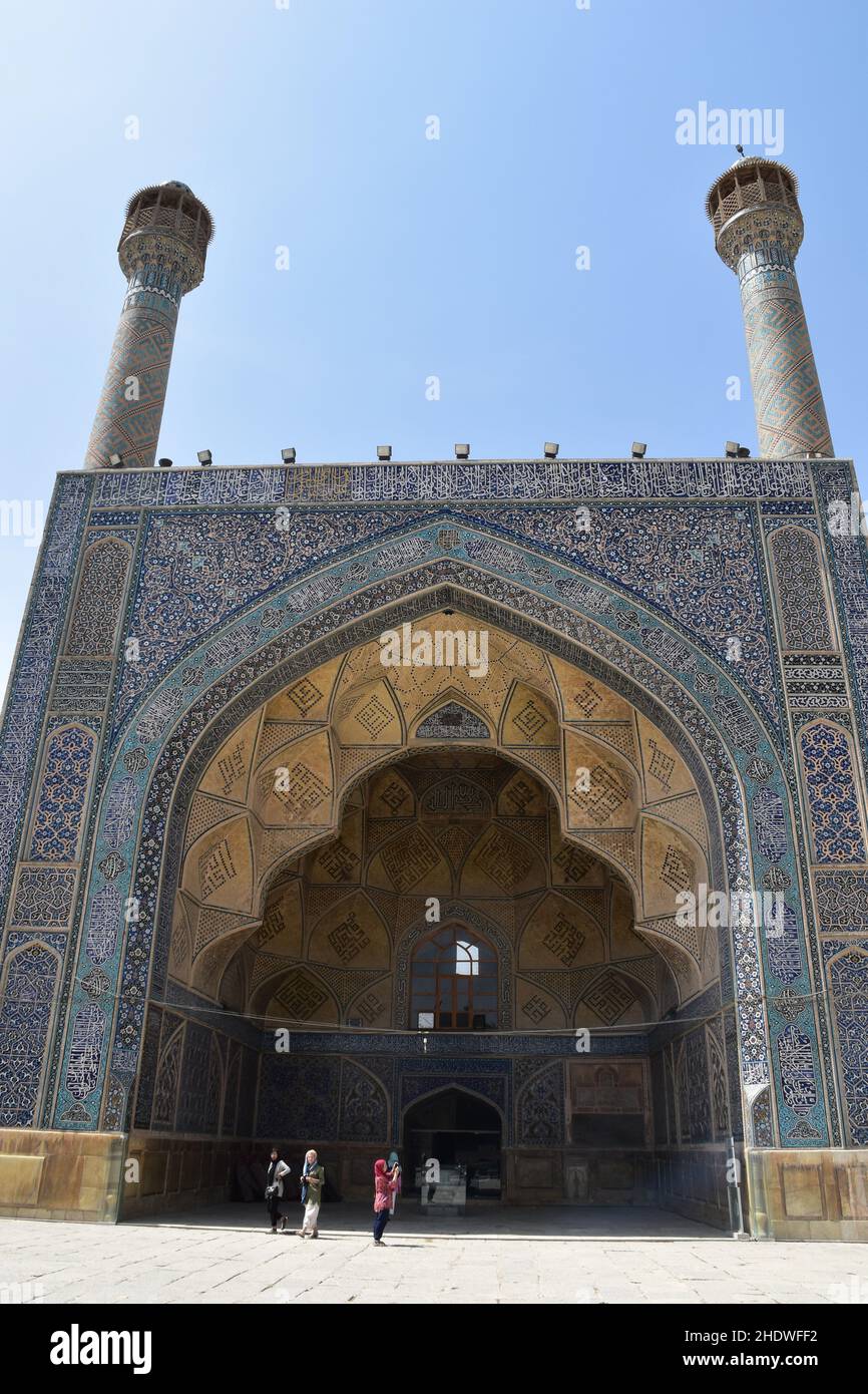 South iwan of the courtyard (leading to the mihrab chamber) of Jameh ...