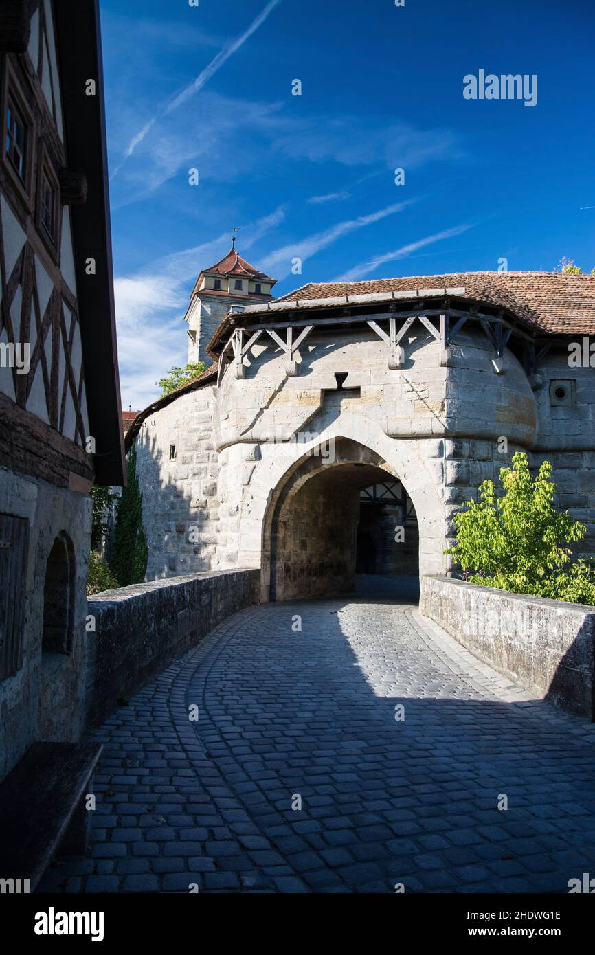 gate, city fortification, rothenburg ob der tauber, gates, city ...