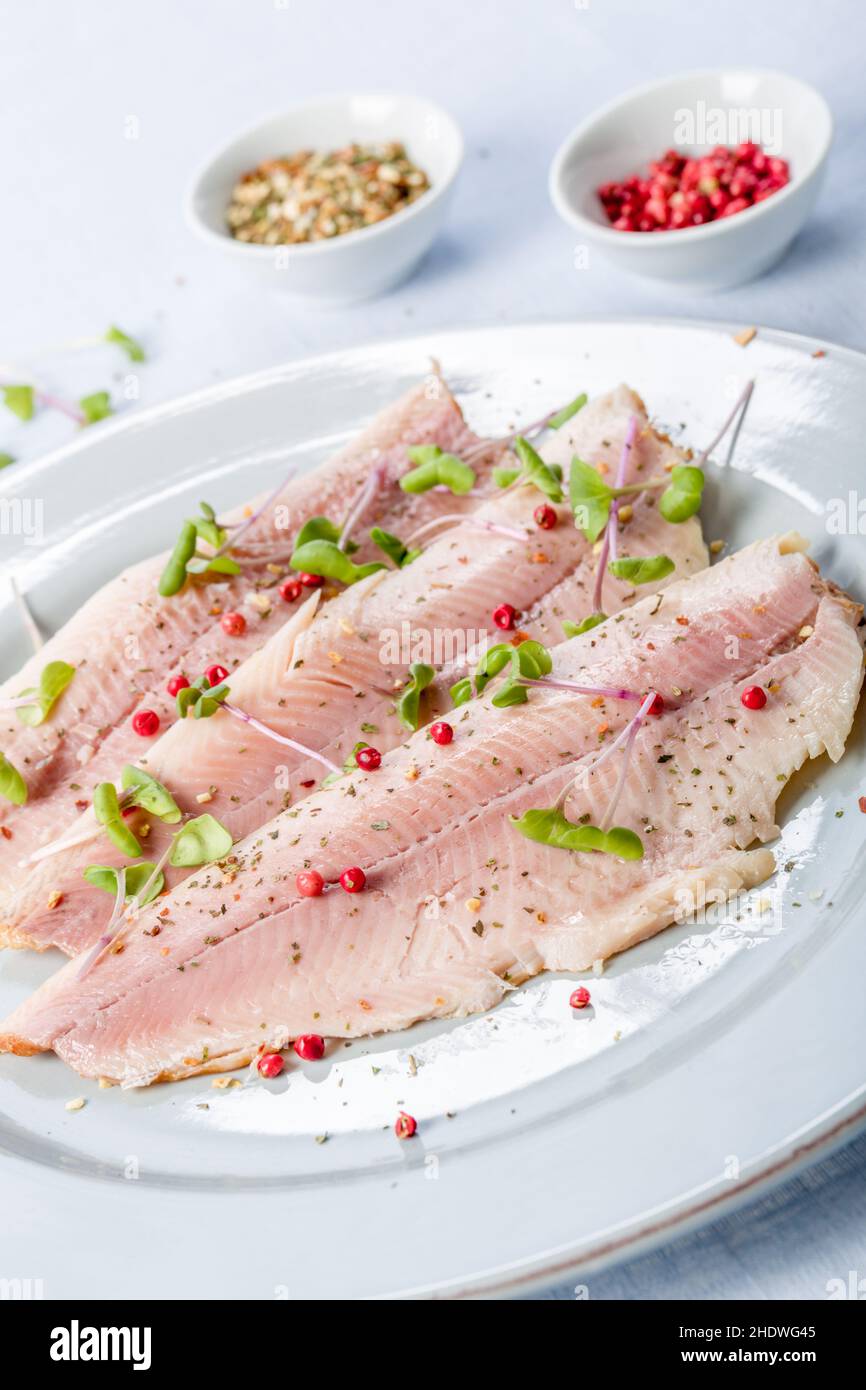 fish dish, trout filet, fish dishs, trout filets Stock Photo - Alamy