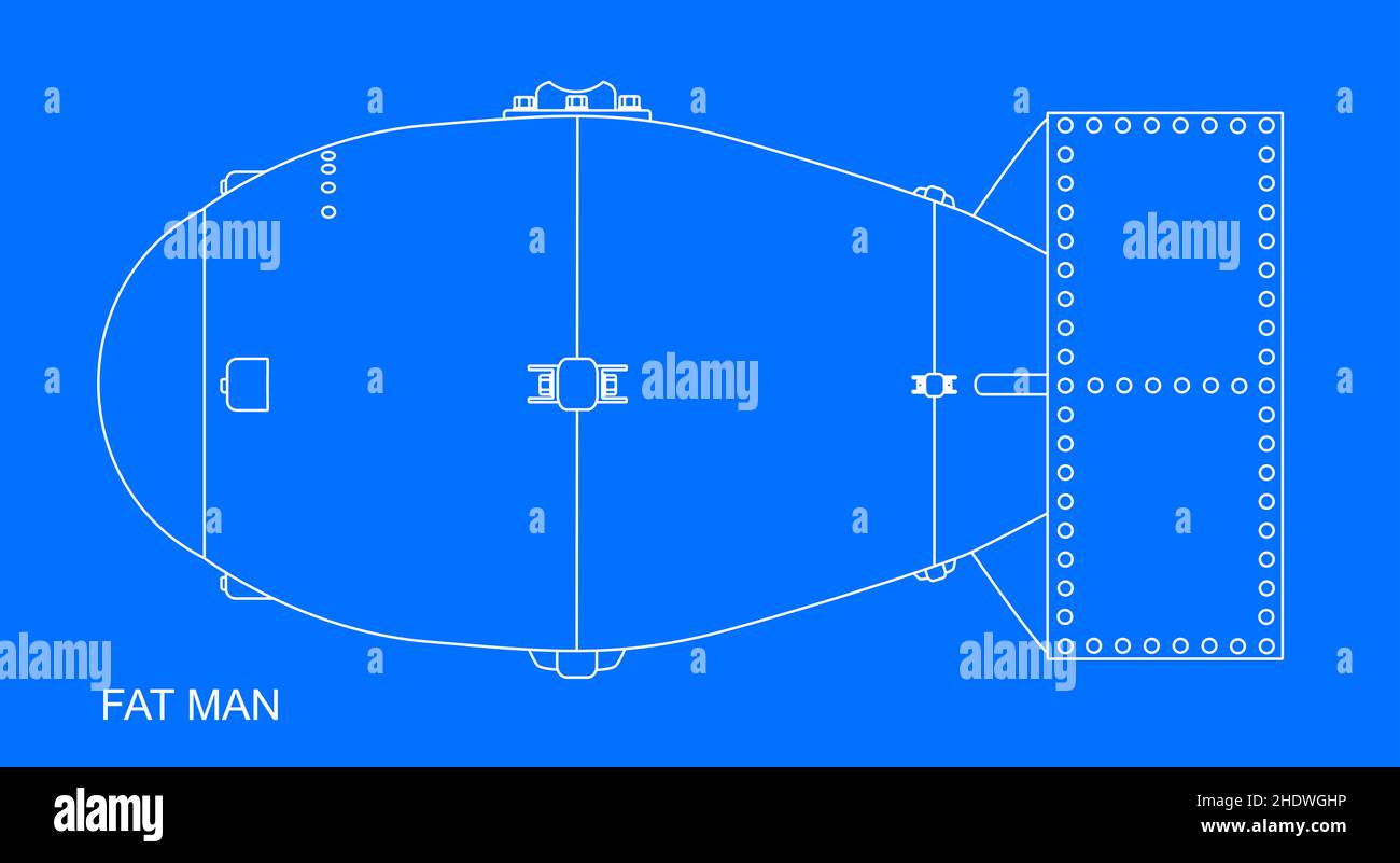 Blueprint drawing of the atomic bomb code named Fat Man Stock Photo - Alamy