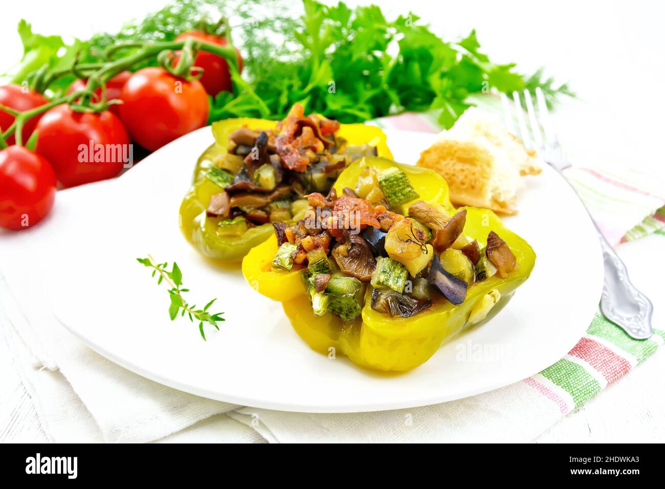 lunch, stuffed peppers, lunch time Stock Photo - Alamy