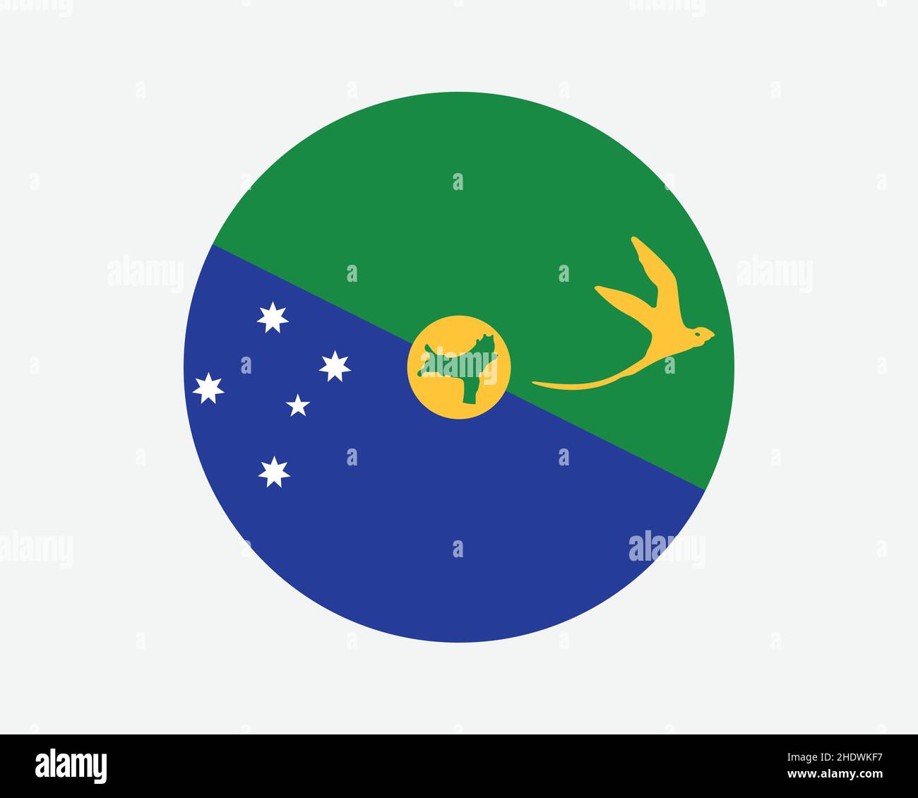 Christmas Island Round Flag. Territory of Christmas Island Circle Flag ...