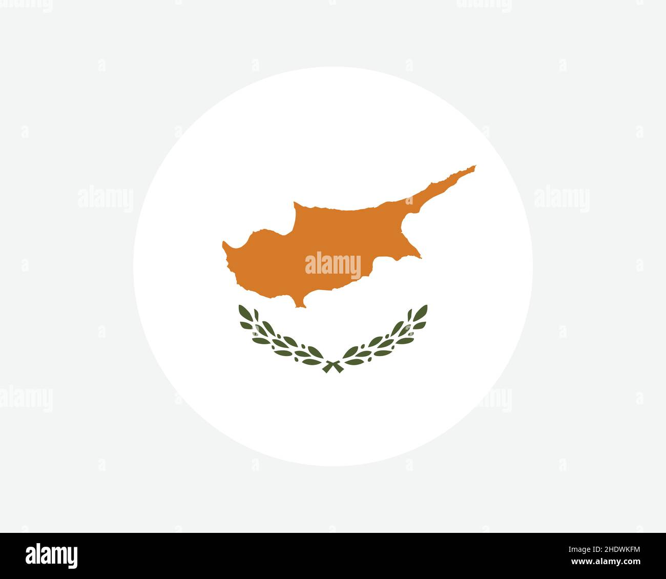 Cyprus Round Country Flag. Circular Cypriot National Flag. Republic of ...