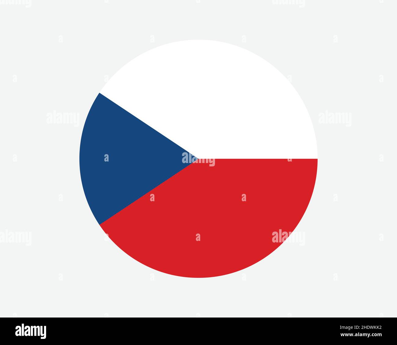 Czech Republic Round Country Flag. Circular Czechia National Flag ...