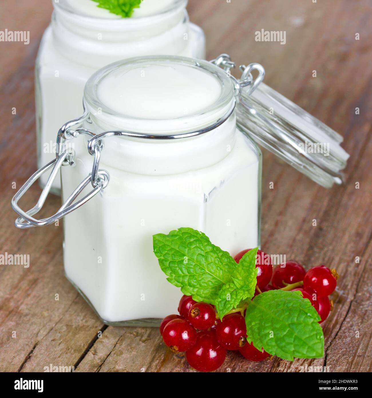 yogurt, natural yoghurt, quark, natural yoghurts, quarks Stock Photo ...