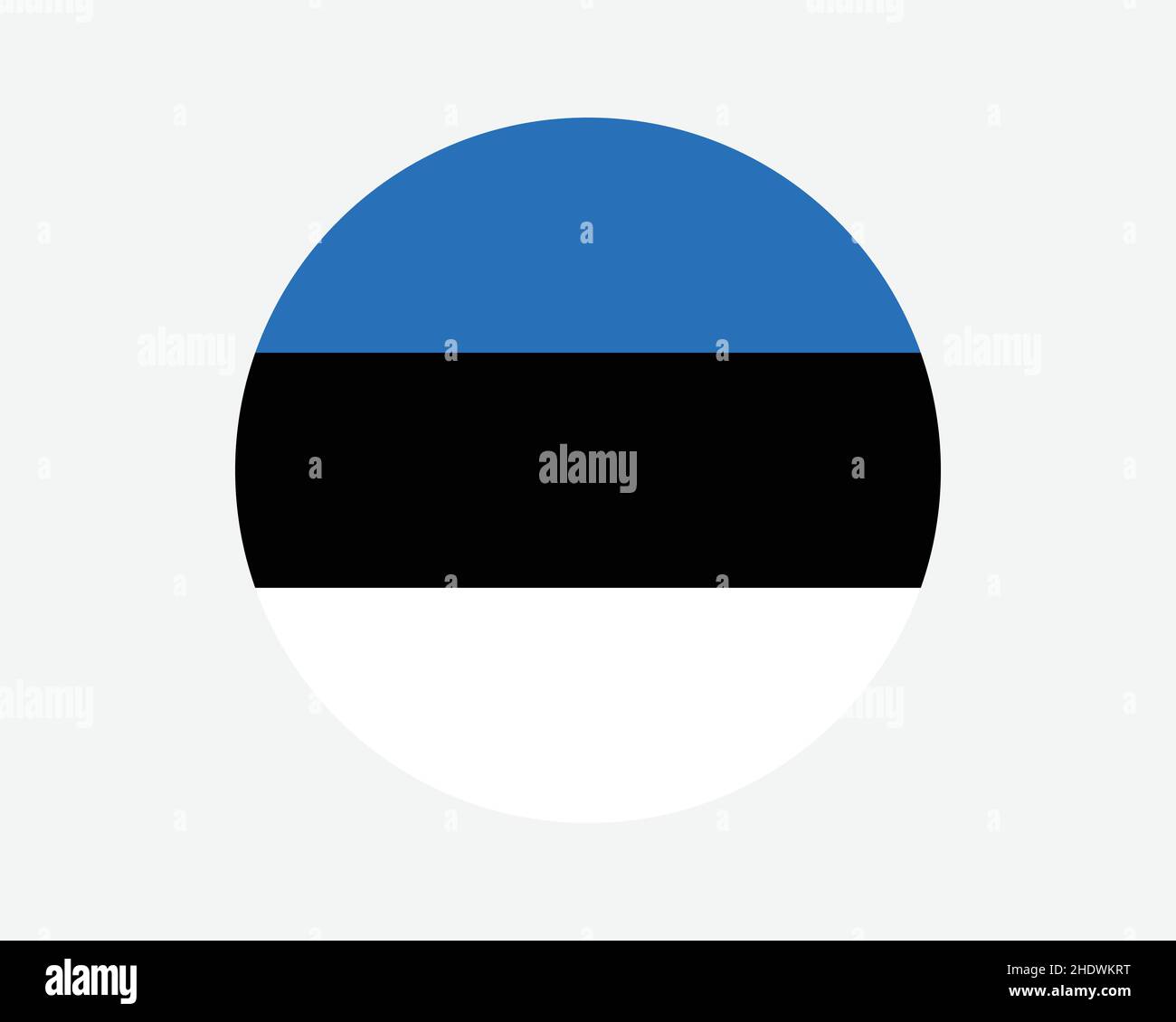 Estonia Round Country Flag. Circular Estonian National Flag. Republic ...