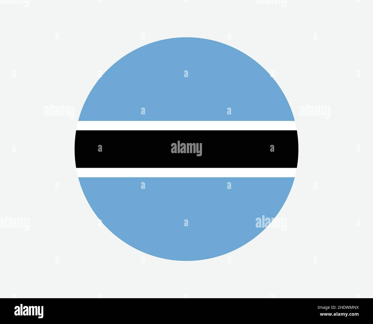 Botswana Round Country Flag. Circular Batswana National Flag. Republic of Botswana Circle Shape ...