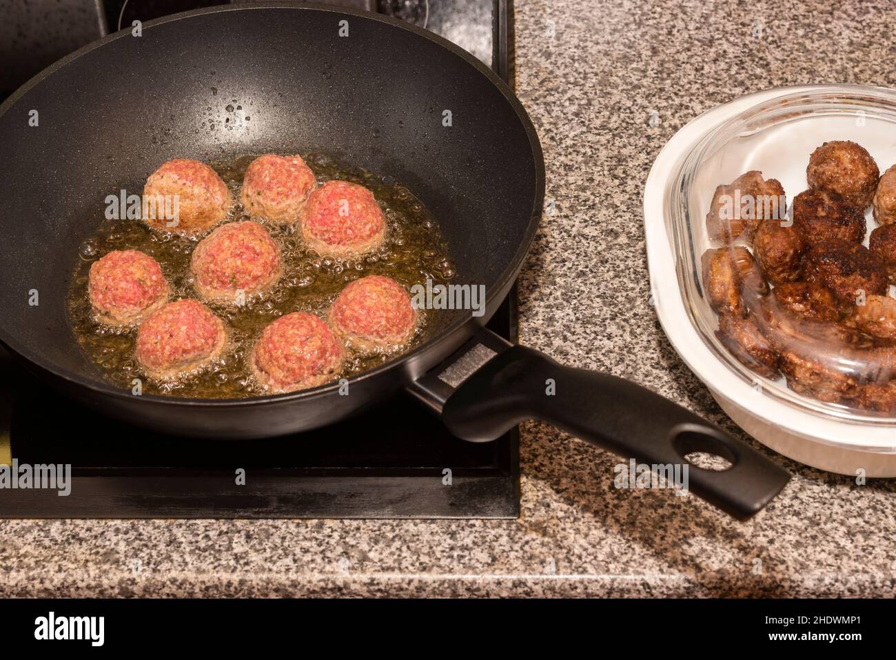 preparation, meatballs, preparations, meatball Stock Photo - Alamy