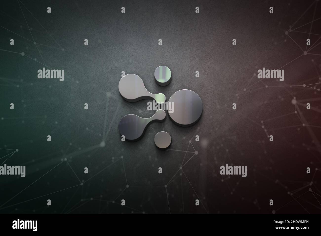 3D rendering aelf cryptocurrency coin on colorful background ...