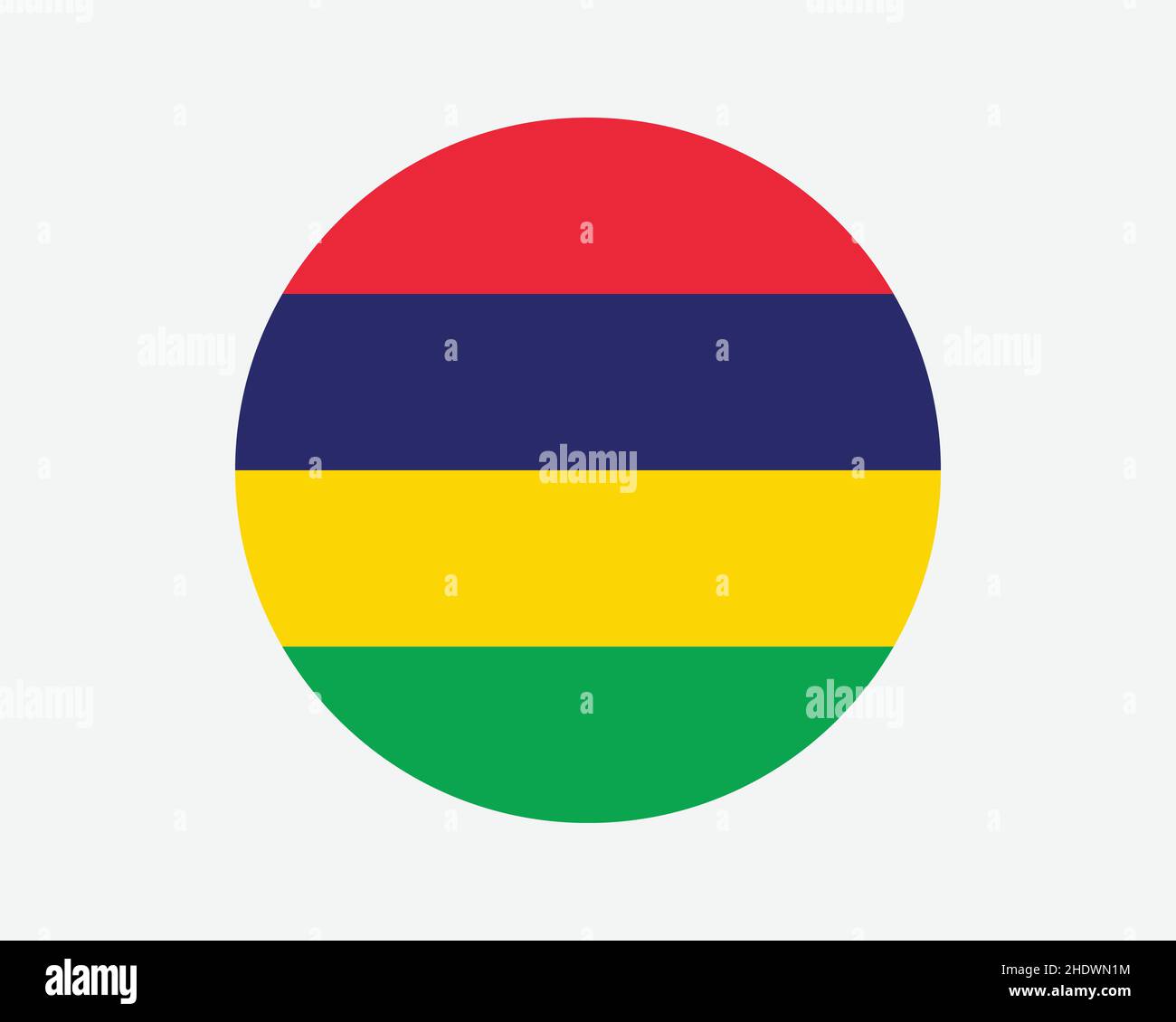 Mauritius Round Country Flag. Mauritian Circle National Flag. Republic ...