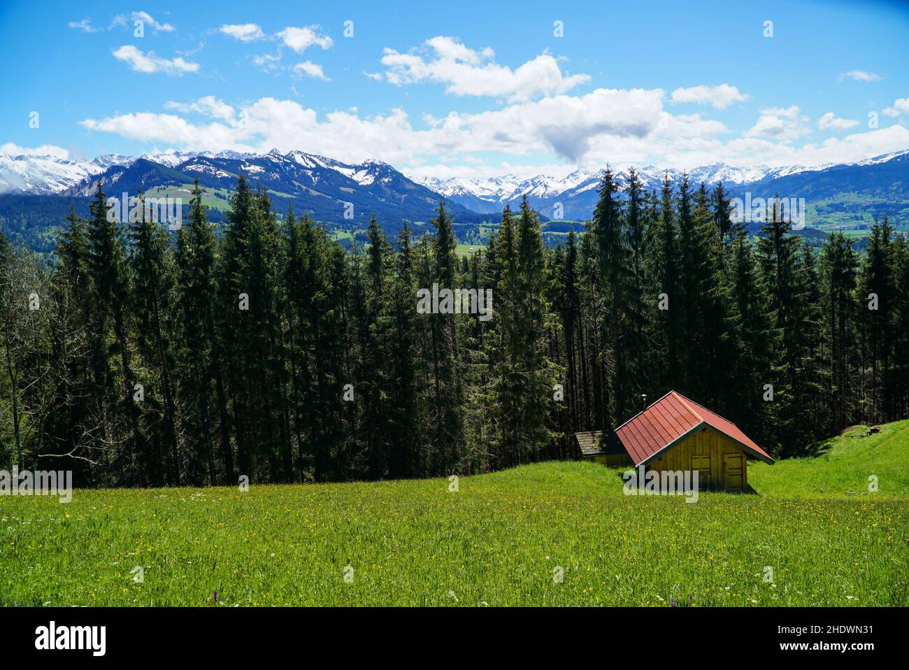 Scenic view of the nature of the Sonthofen town in Germany Stock Photo ...