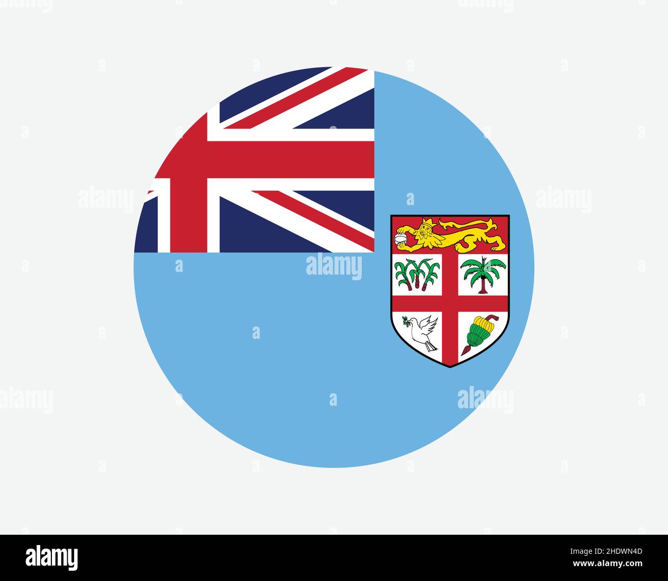 Fiji Round Country Flag. Circular Fijian National Flag. Republic of ...