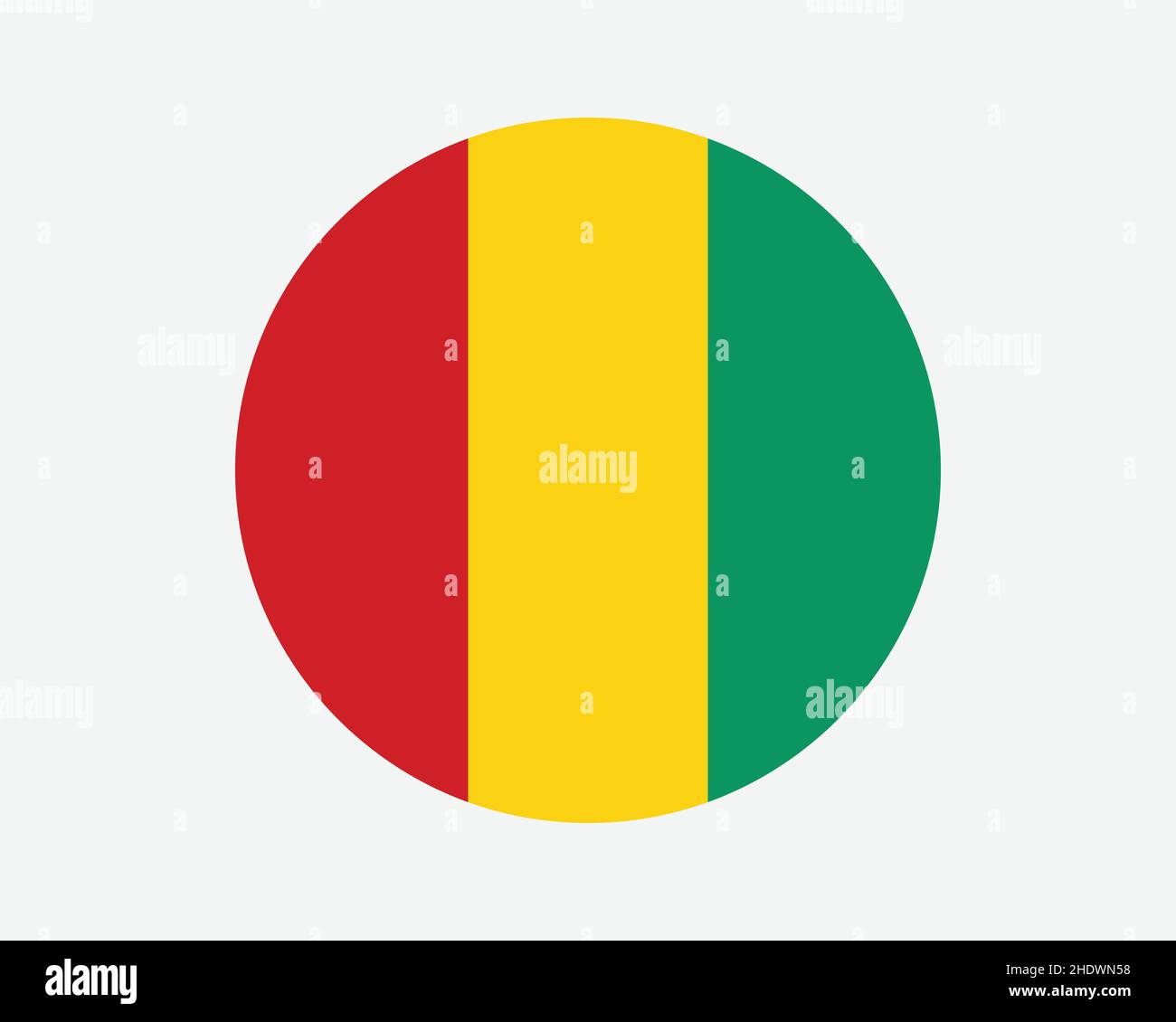 Guinea Round Country Flag. Guinean Circle National Flag. Republic of ...