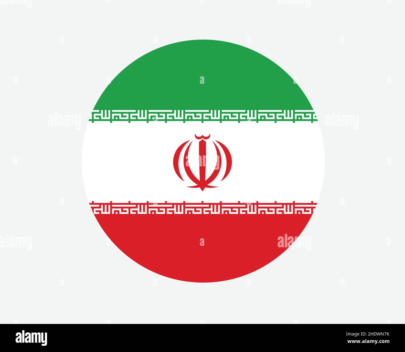 Iran Round Country Flag. Iranian Circle National Flag. Islamic Republic of Iran Circular Shape ...