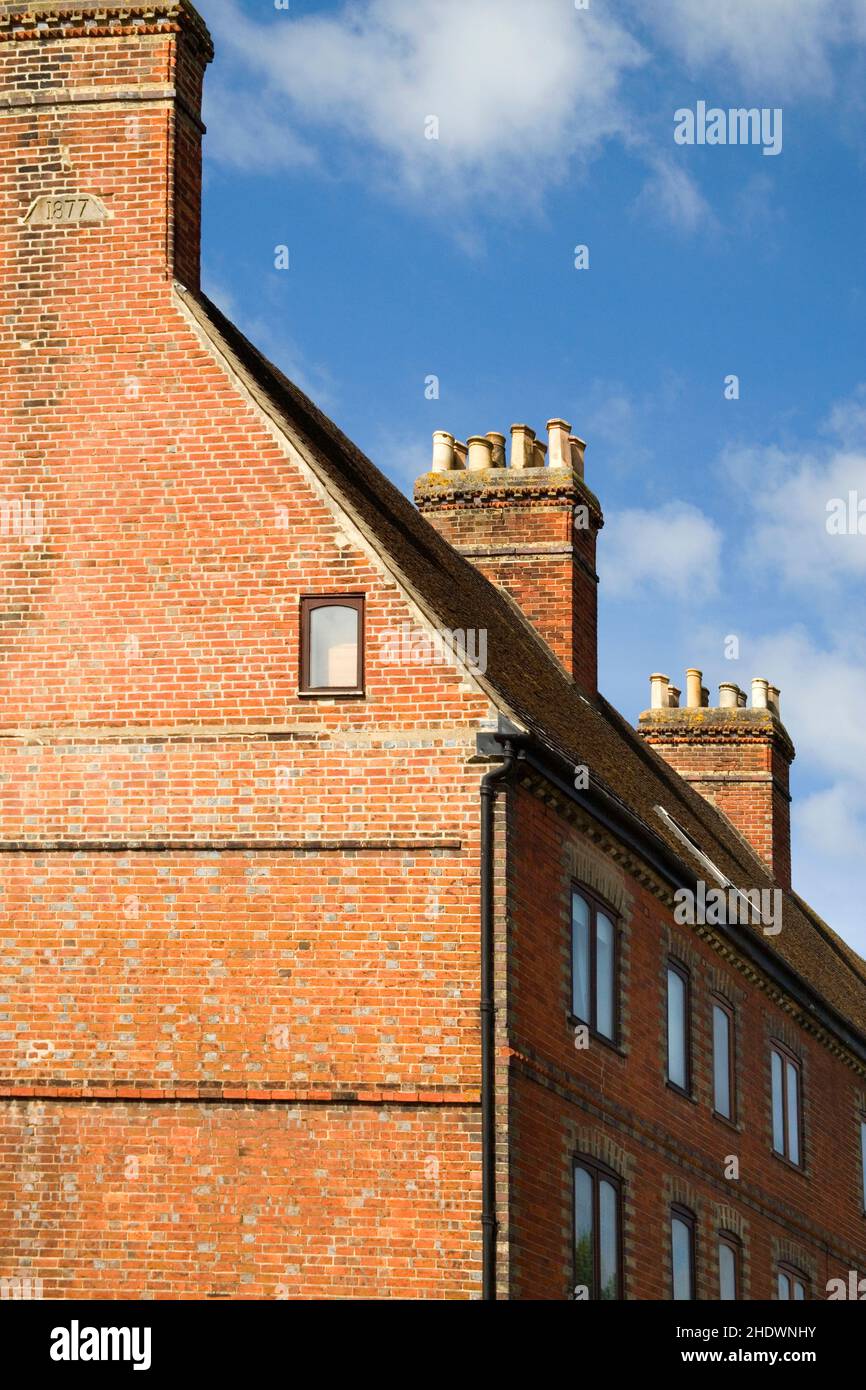 gable end of terraced houses built in 1877 in midhurst west sussex ...