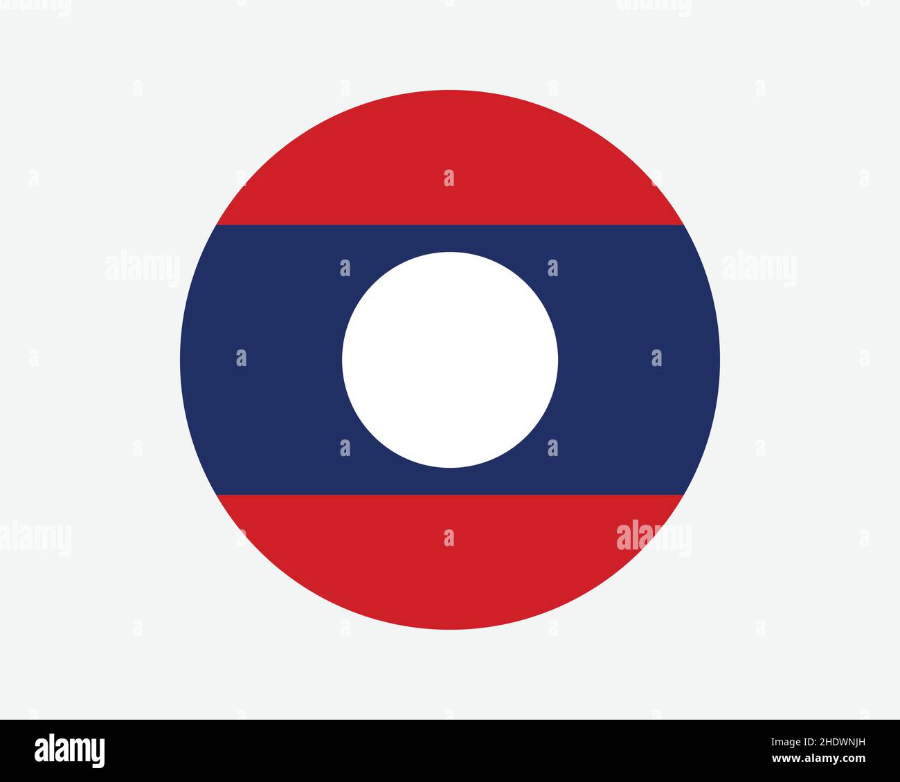 Laos Round Country Flag. Laotian Circle National Flag. Lao People's Democratic Republic Circular ...
