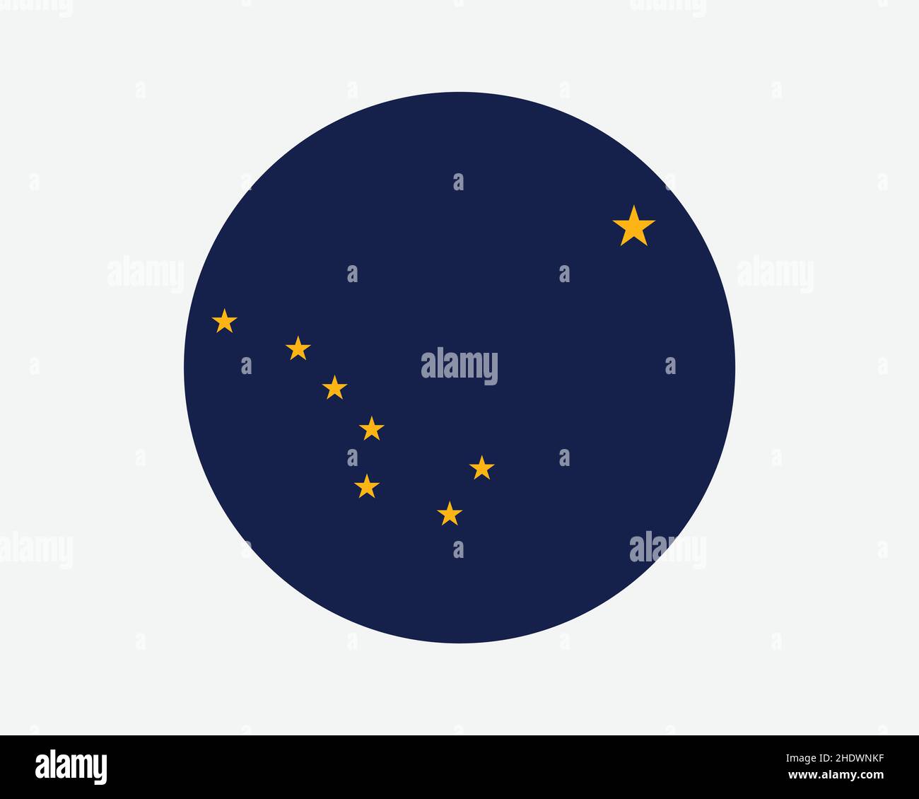 Alaska USA Round State Flag. AK, US Circle Flag. State of Alaska ...
