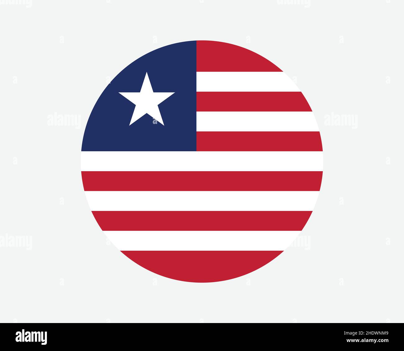 Liberia Round Country Flag. Liberian Circle National Flag. Republic of ...