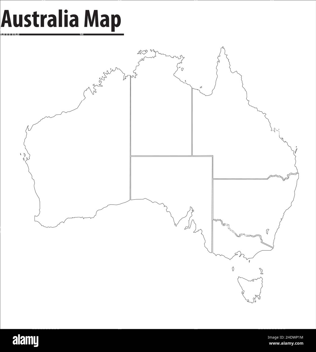 Australia map states Black and White Stock Photos & Images - Alamy