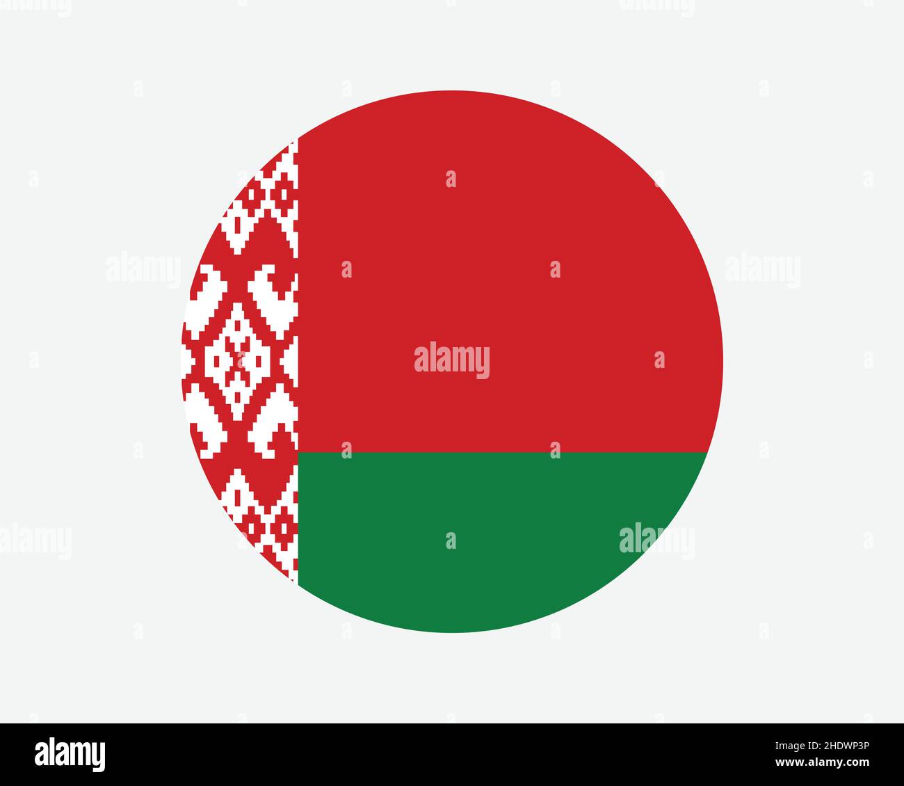 Belarus Round Country Flag. Circular Belarusian National Flag. Republic ...