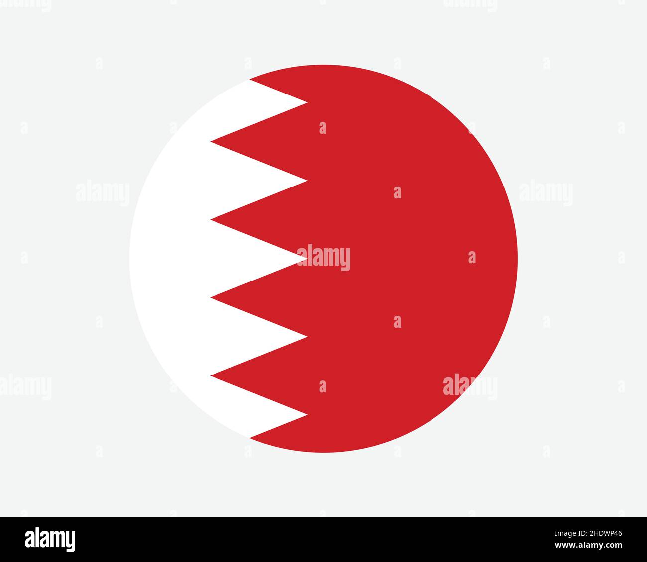 Bahrain Round Country Flag. Circular Bahraini National Flag. Kingdom of ...