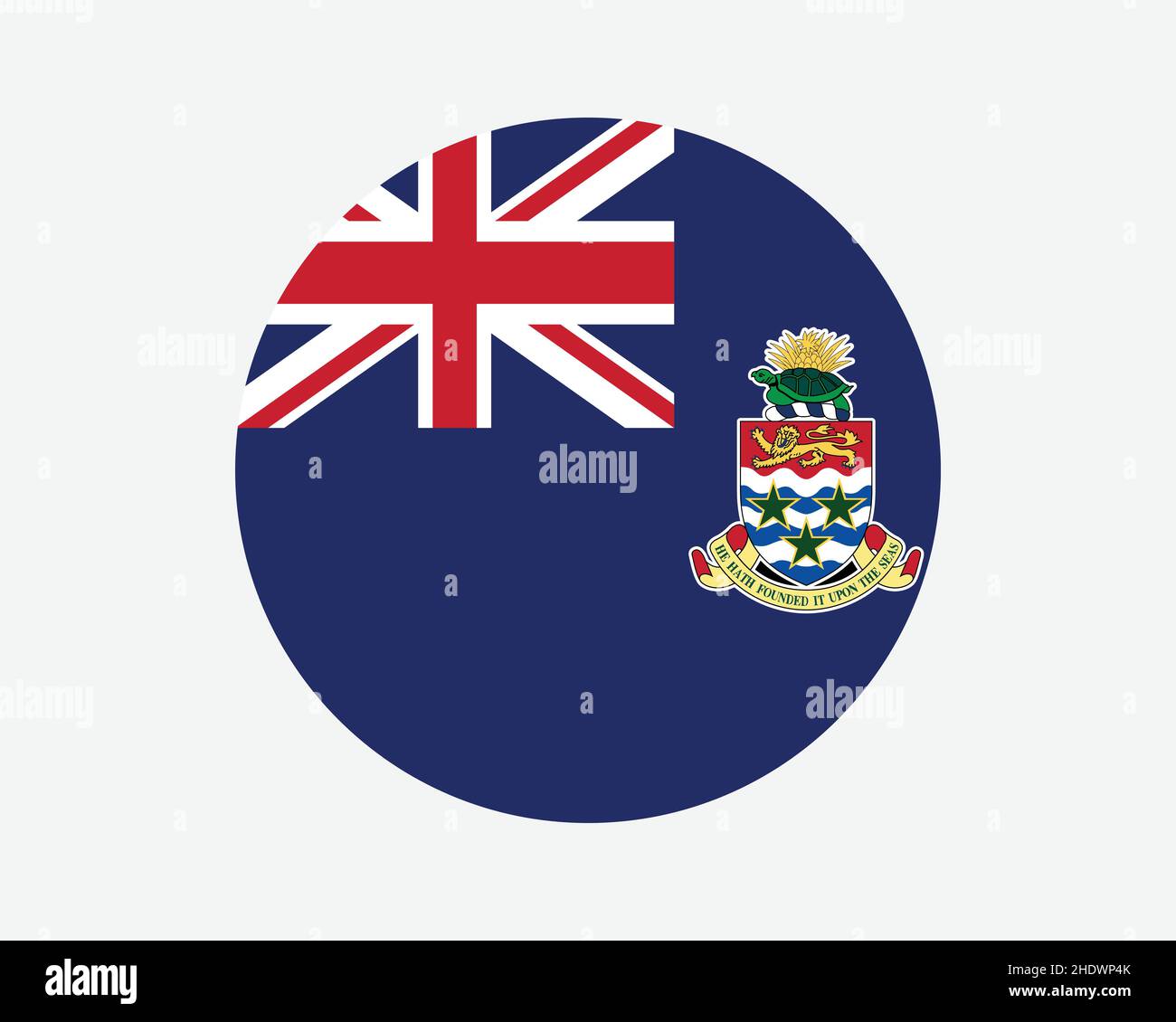 Cayman Islands Round Flag. Cayman Islands Circle Flag. British Overseas Territory Circular Shape ...