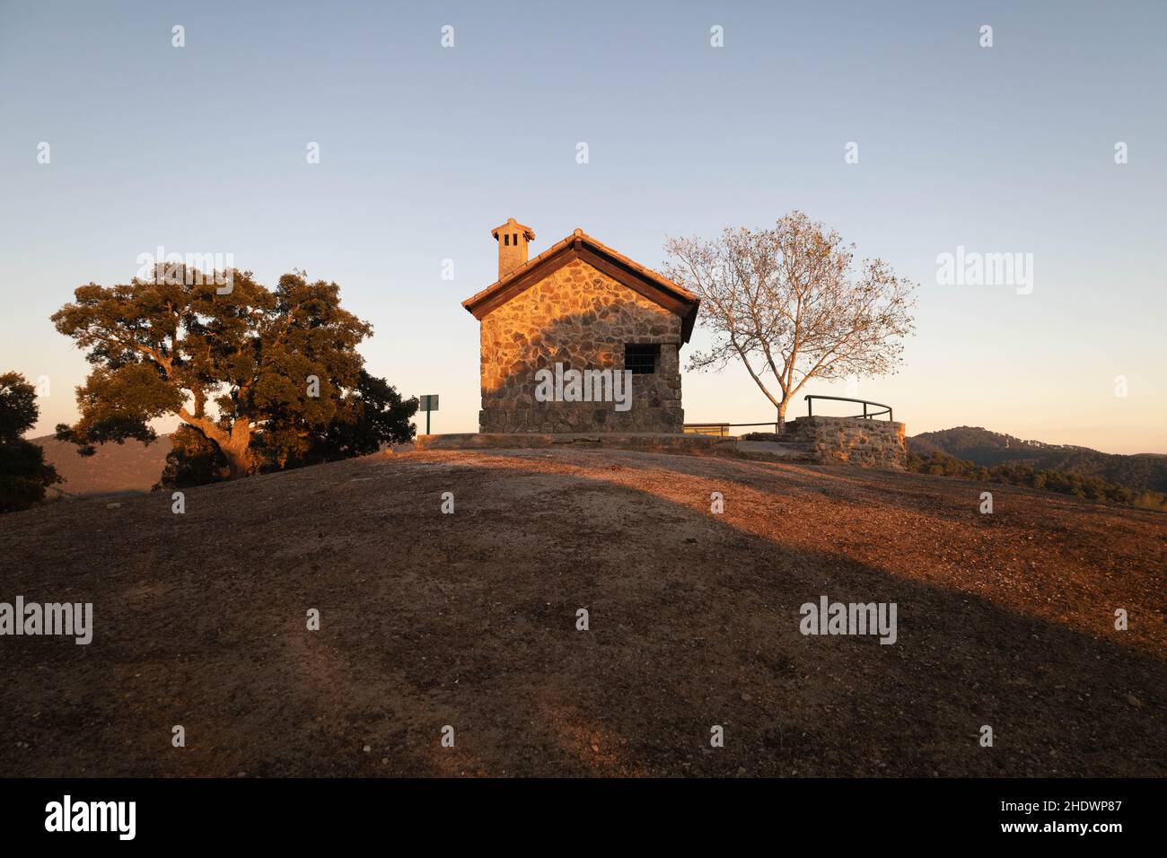 View of the small stone church in the rural area Stock Photo - Alamy