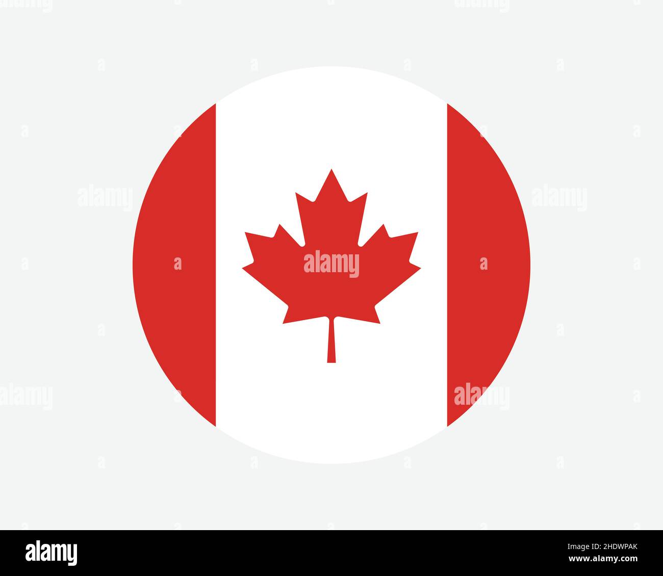 Canada Round Country Flag. Circular Canadian National Flag. Canada ...