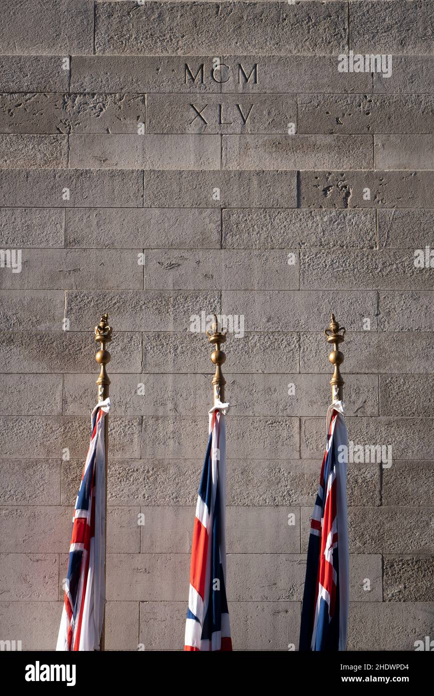 Flags hang from the Cenotaph on Whitehall, remembering those killed in ...