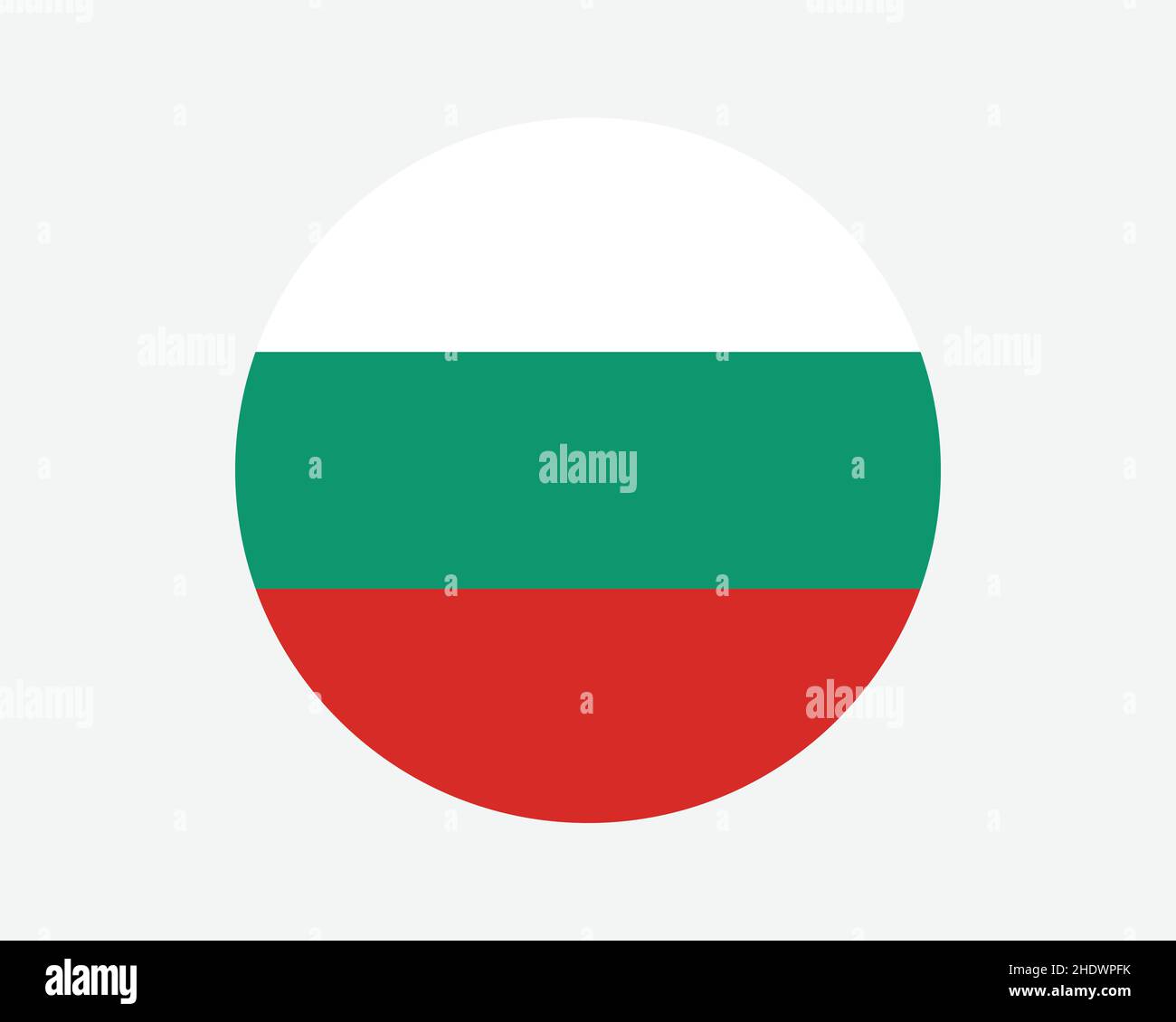 Bulgaria Round Country Flag. Circular Bulgarian National Flag. Republic ...