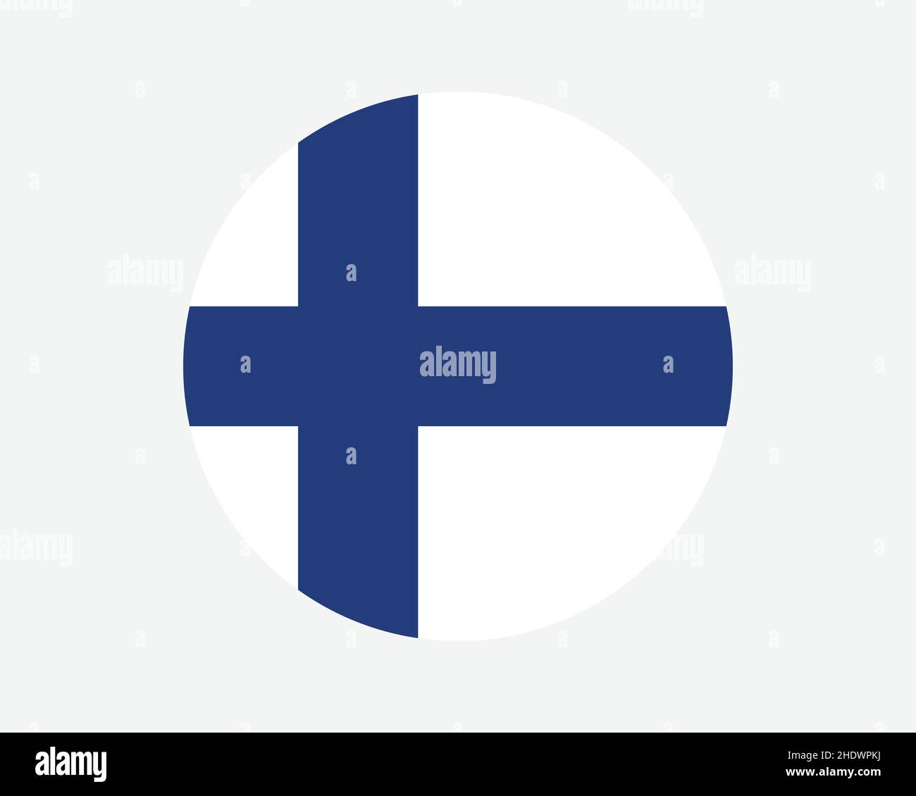 Finland Round Country Flag. Circular Finnish National Flag. Republic of ...