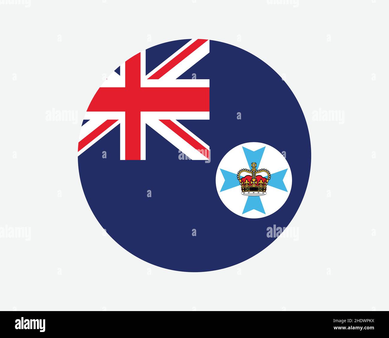 Queensland Round Flag. Qld, Australia Circle Flag. Australian State ...
