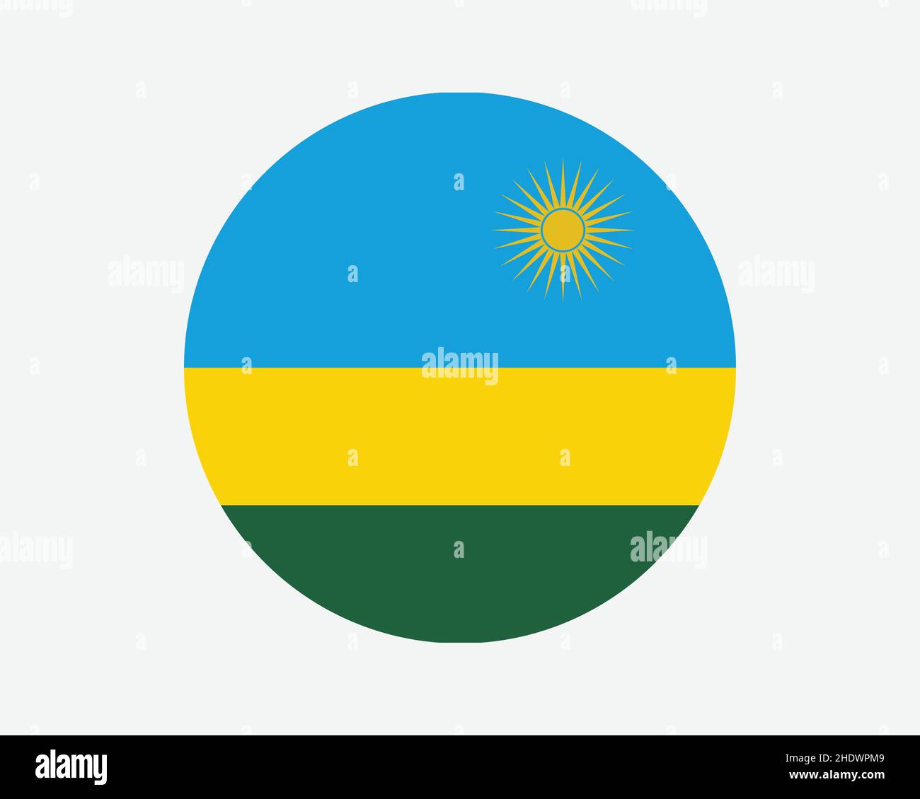 Rwanda Round Country Flag. Rwandan Circle National Flag. Republic of Rwanda Circular Shape ...