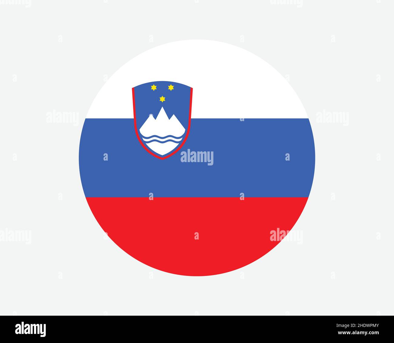 Slovenia Round Country Flag. Slovenian Slovene Circle National Flag ...