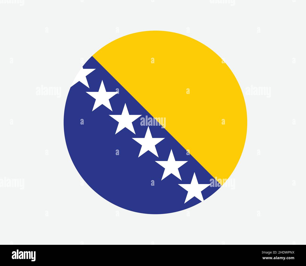 Bosnia and Herzegovina Round Country Flag. Circular Bosnian and ...