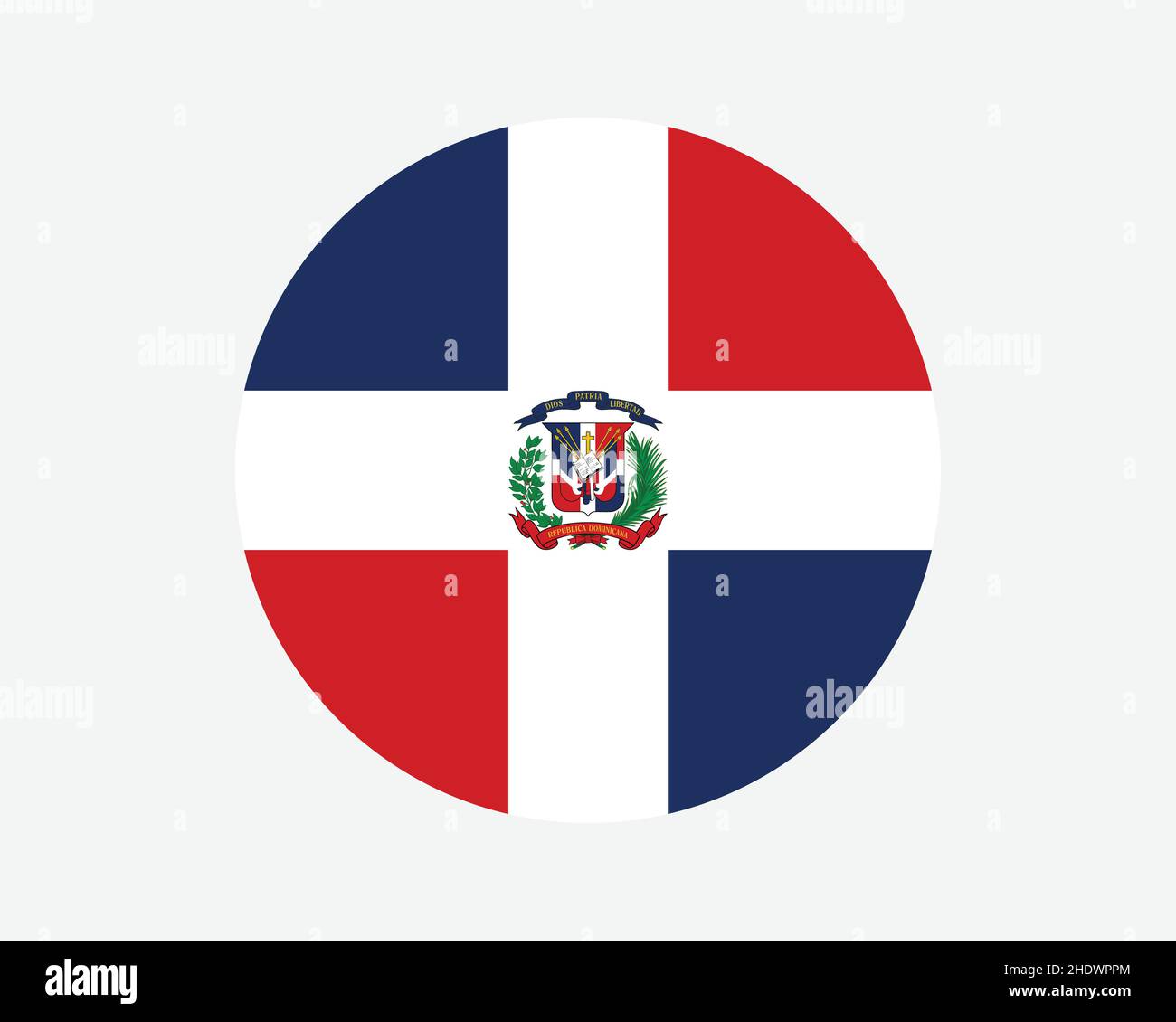 Dominican Republic Round Country Flag. Circular Dominican National Flag ...
