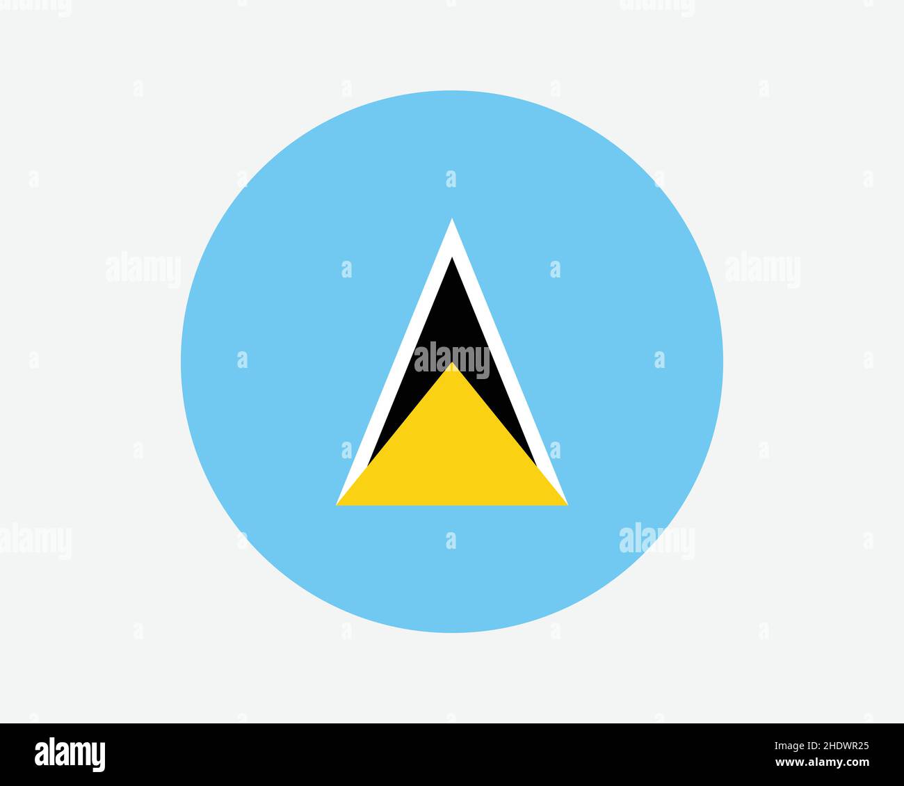 Saint Lucia Round Country Flag. St. Lucian Circle National Flag ...
