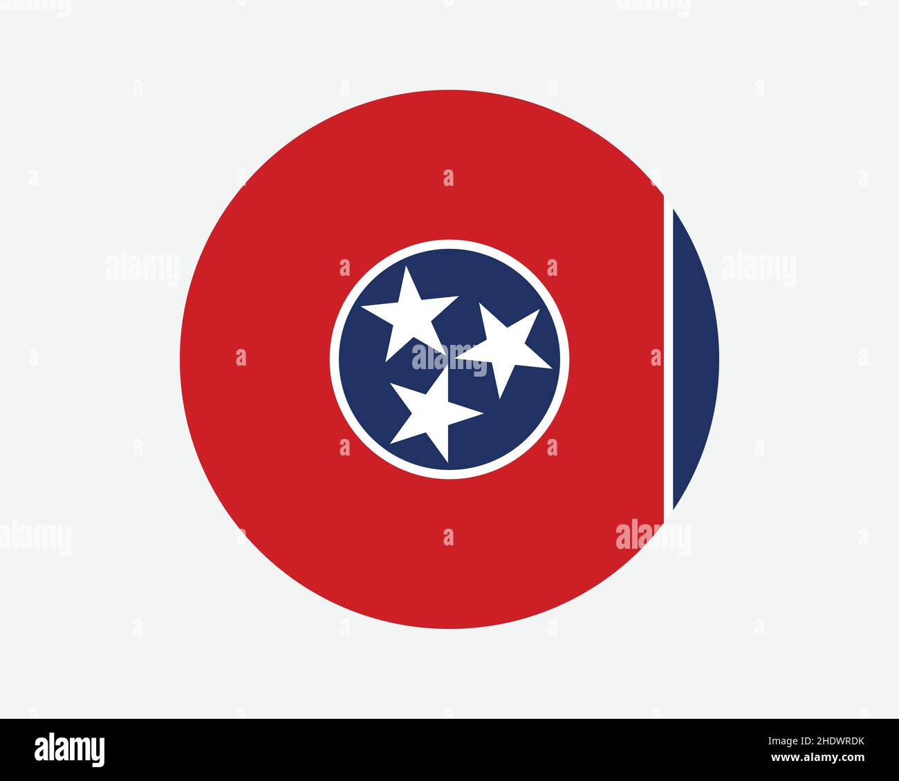 Tennessee USA Round State Flag. TN, US Circle Flag. State of Tennessee ...