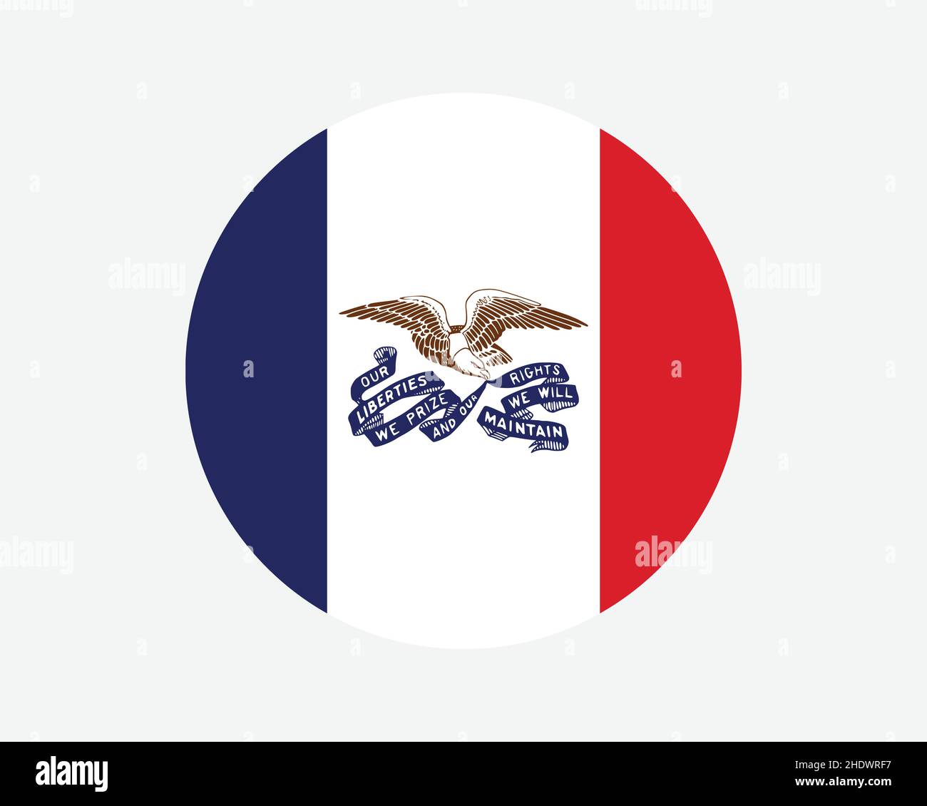 Iowa USA Round State Flag. IA, US Circle Flag. State of Iowa, United ...