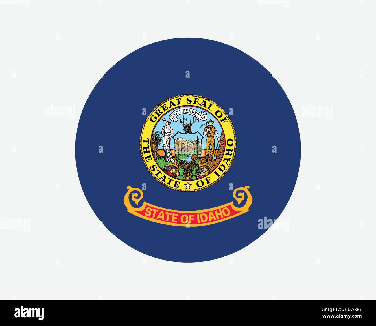 Idaho USA Round State Flag. ID, US Circle Flag. State of Idaho, United ...