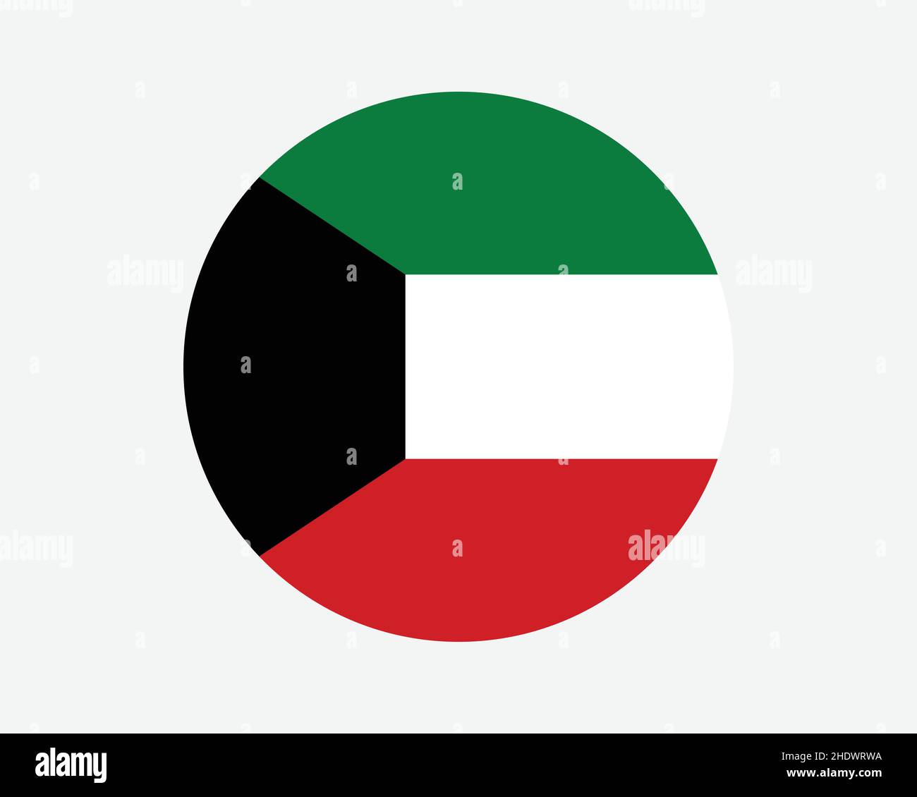 Kuwait Round Country Flag. Kuwaiti Circle National Flag. State of ...