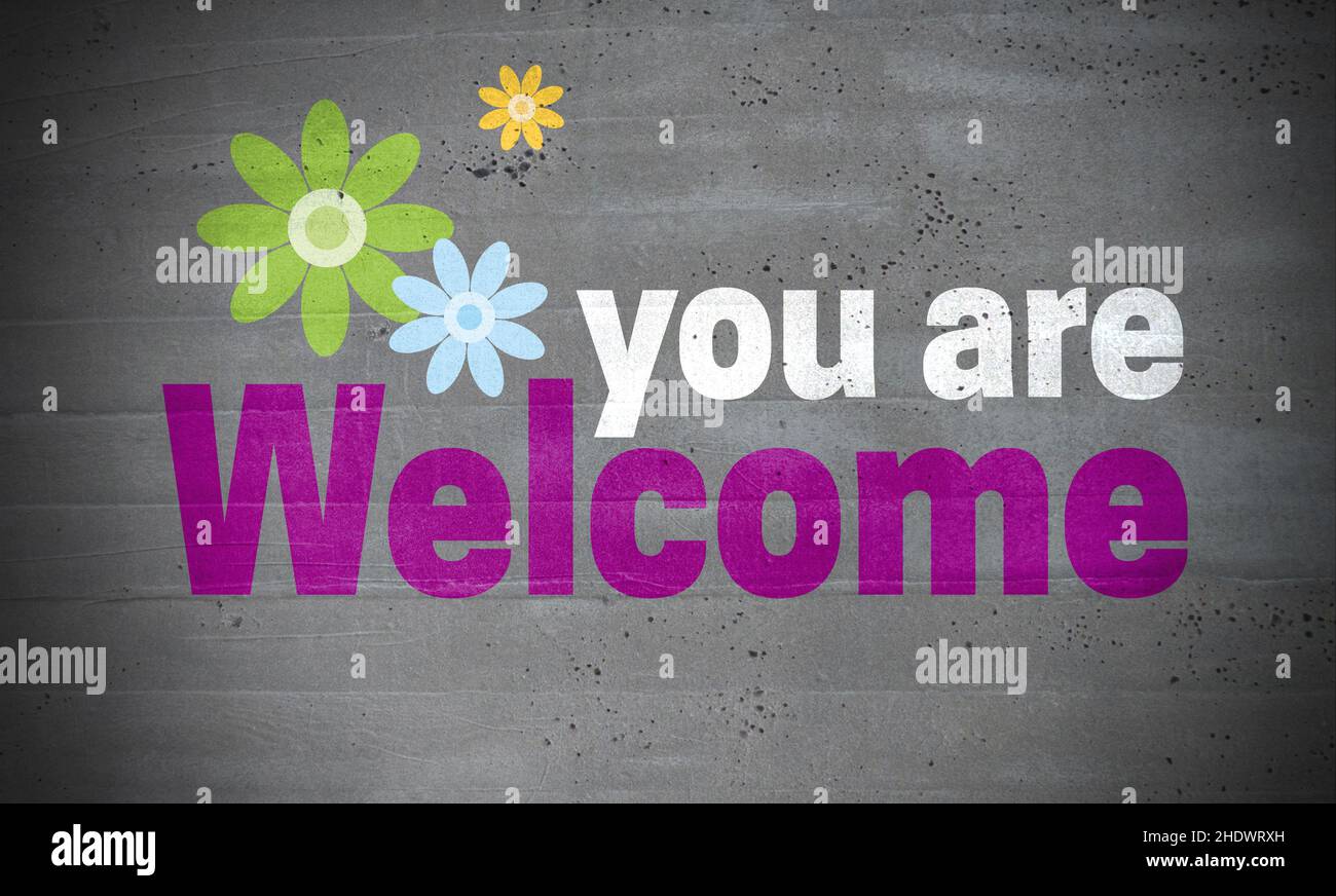 greeting, welcome, you are welcome, greet, welcome signs Stock Photo ...