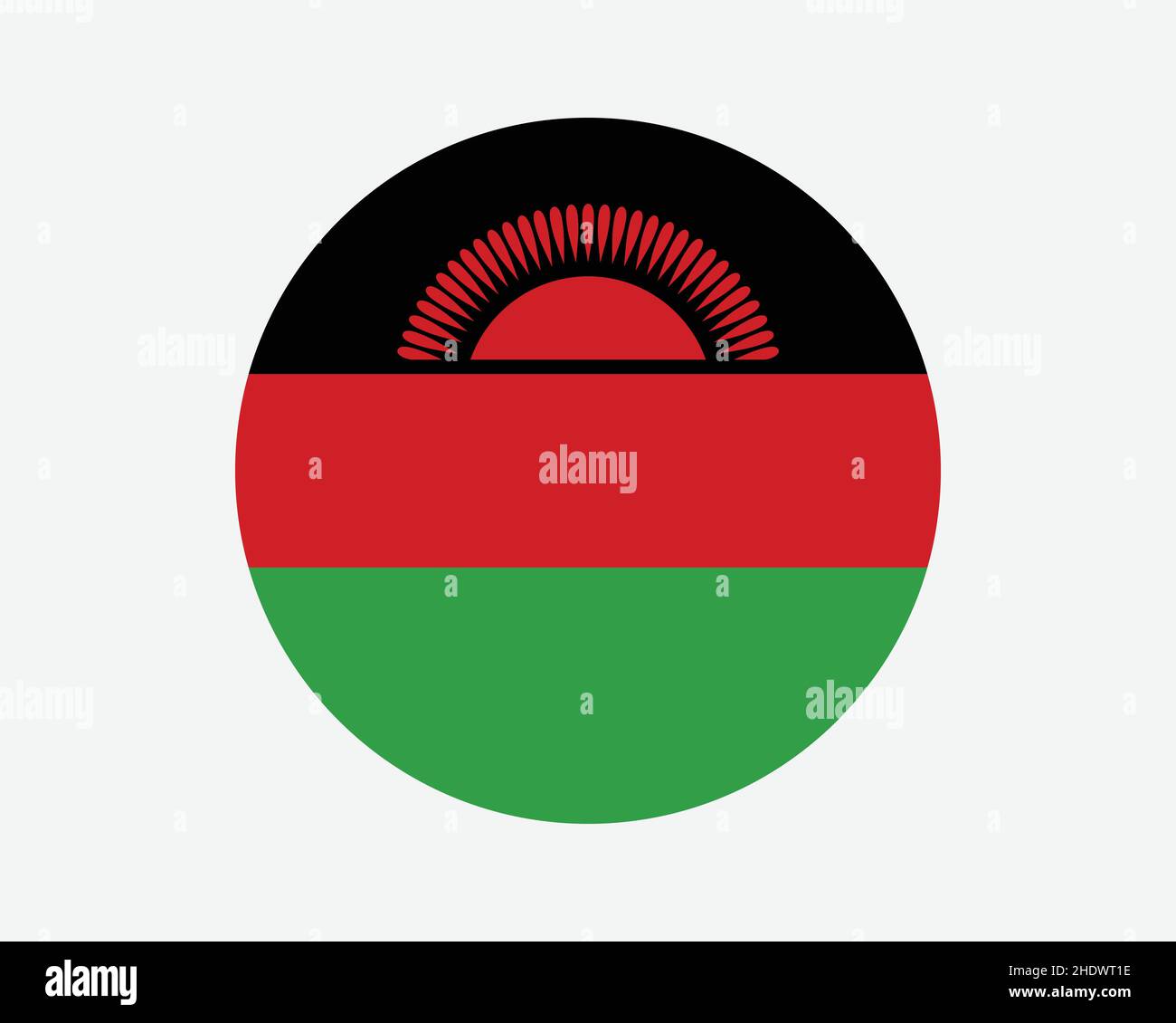 Malawi Round Country Flag Malawian Circle National Flag Republic Of